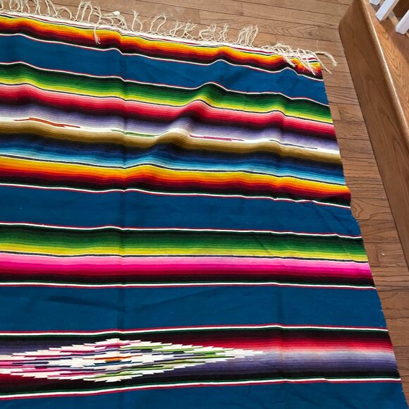 Vintage | Accents | Vintage 96s Brightly Colored Hand Woven Wool ...